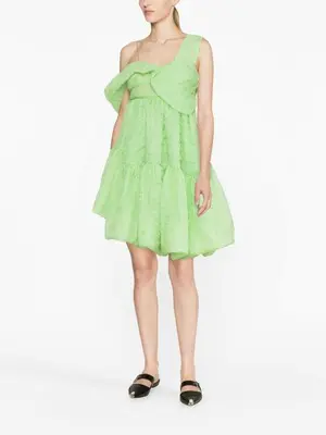 Cecilie Bahnsen Soon Draped Asymmetric Dress - Green