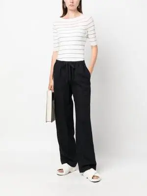 Vince Boat-neck Striped Knit Top