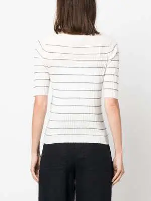 Vince Boat-neck Striped Knit Top