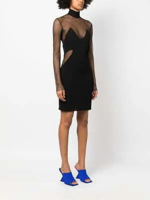 TOM FORD Illusion Mesh-panel Mini Dress - Black