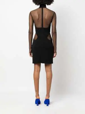 TOM FORD Illusion Mesh-panel Mini Dress - Black