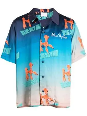 BLUE SKY INN Dog-print Short-sleeve Shirt