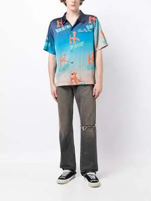 BLUE SKY INN Dog-print Short-sleeve Shirt