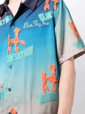 BLUE SKY INN Dog-print Short-sleeve Shirt