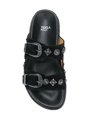 Toga Buckle Strap Sandals - Black
