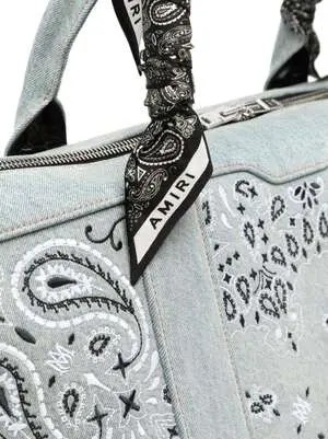 Amiri Bandana-embroidery Denim Holdall