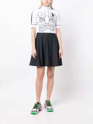 CHARLES JEFFREY Face-print Flared Minidress