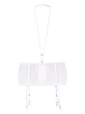 MAISON CLOSE Accroche Coeur Waist Cincher And Suspenders - White