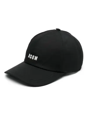 MSGM Embroidered-logo Cotton Baseball Cap - Black