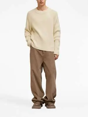AMI Paris Logo-patch Sweater - Neutrals