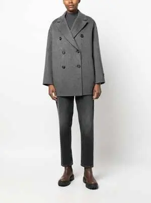 Brunello Cucinelli Cashmere Double-breasted Coat - Grey