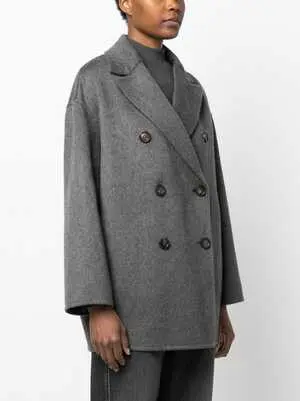 Brunello Cucinelli Cashmere Double-breasted Coat - Grey