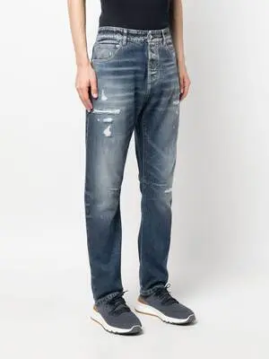 Brunello Cucinelli Distressed Slim-cut Jeans