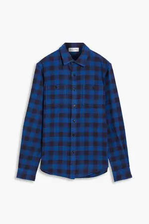 ALEX MILL Checked Cottonflannel Shirt Cobalt Blue