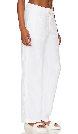 Donni. Bubble Wide Leg Pant In White