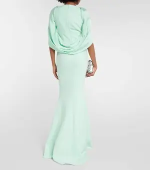 Safiyaa Caped Crêpe Gown
