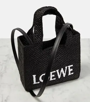 Loewe Mini Raffia Top-handle Bag - Black