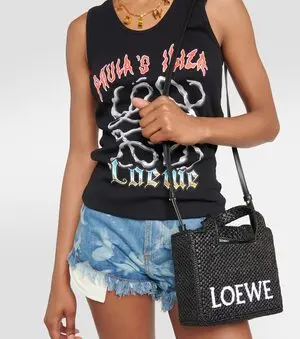 Loewe Mini Raffia Top-handle Bag - Black