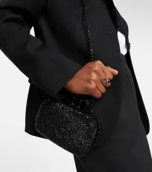 Alexander McQueen Knuckle Embellished Leather Clutch - Silver