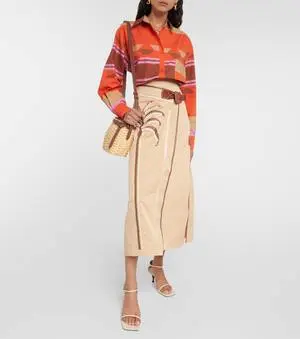 Johanna Ortiz Ruched Cotton Shirt