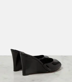 CHRISTIAN LOUBOUTIN Me Dolly Zeppa Patent Leather Sandals - Black
