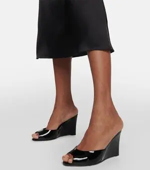 CHRISTIAN LOUBOUTIN Me Dolly Zeppa Patent Leather Sandals - Black