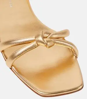 GIANVITO ROSSI Juno 05 Metallic Leather Sandals - Gold