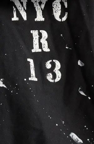 R13 Boxy Paint Splatter Hooded Cotton Canvas Jacket