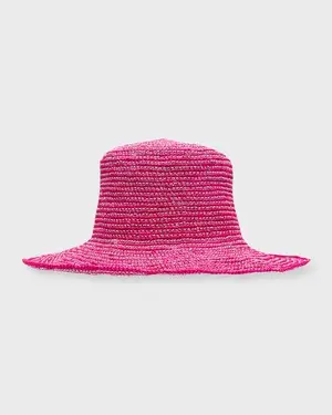 SENSI STUDIO Sensi Studio Metallic Crochet Bucket Hat - Fuxia Silver
