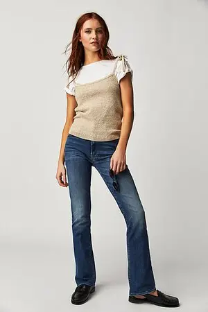 MOTHER MOTHER The Outsider Sneak Flare Jeans Dark Wash