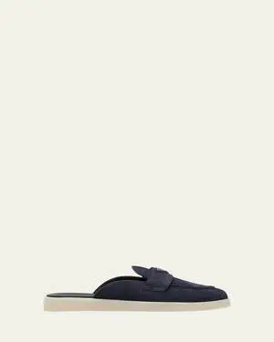Prada Prada Saint Tropez Suede Mules - Navy