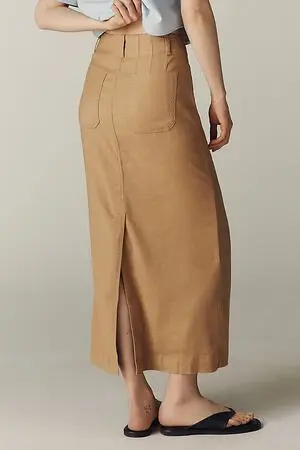 Maeve Colette Linen Stretch Maxi Skirt - Camel