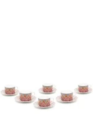 Missoni Zigzag-print Tea Cups - Pink