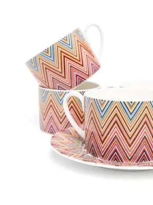 Missoni Zigzag-print Tea Cups - Pink