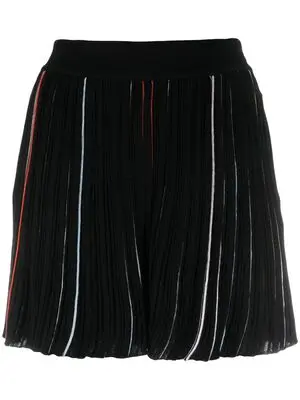 Sonia Rykiel Paris Contrast-stripe Pleated Shorts - Black