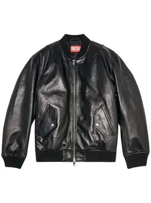 DIESEL® L-pritts Zip-up Padded Leather Jacket