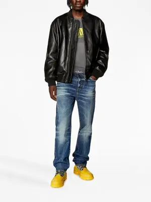 DIESEL® L-pritts Zip-up Padded Leather Jacket