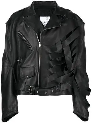 Natasha Zinko Deconstructed Leather Biker Jacket
