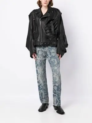 Natasha Zinko Deconstructed Leather Biker Jacket