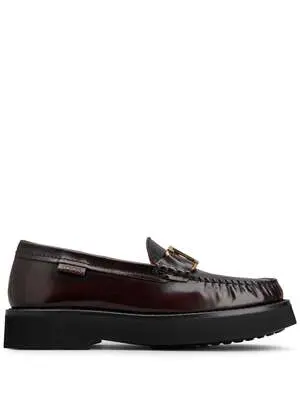 TOD'S Logo Buckle Leather Loafers