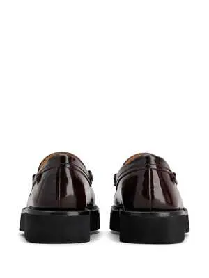 TOD'S Logo Buckle Leather Loafers