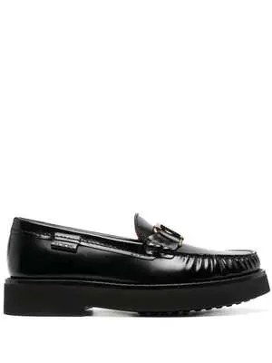 TOD'S Logo-plaque Leather Loafers