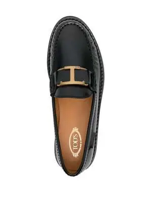 TOD'S Logo-plaque Leather Loafers
