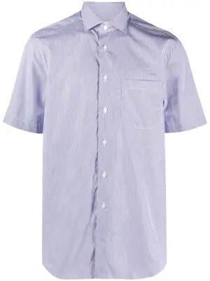 XACUS Striped Short-sleeve Cotton Shirt