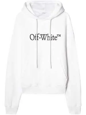 Off-White Cotton Logo Print Hoodie