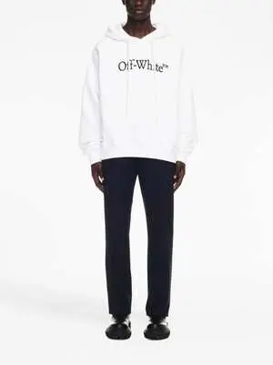 Off-White Cotton Logo Print Hoodie
