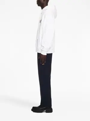 Off-White Cotton Logo Print Hoodie