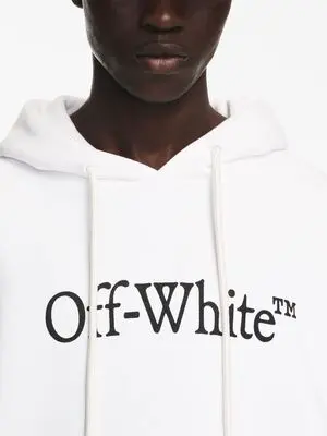Off-White Cotton Logo Print Hoodie