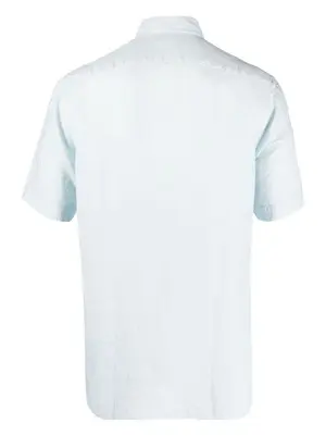 XACUS Short-sleeve Linen Shirt - Blue