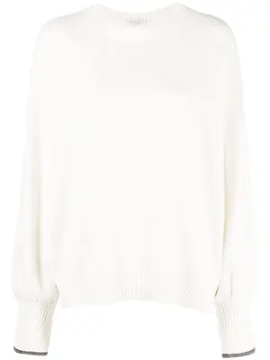 Brunello Cucinelli Cashmere Crew-neck Jumper - White